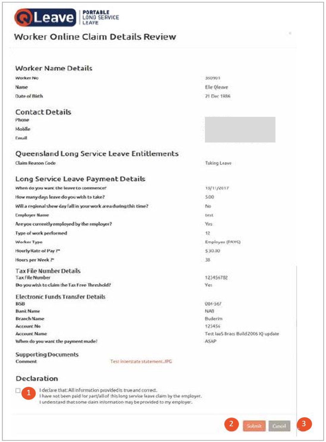 Steps to your online claim | QLeave