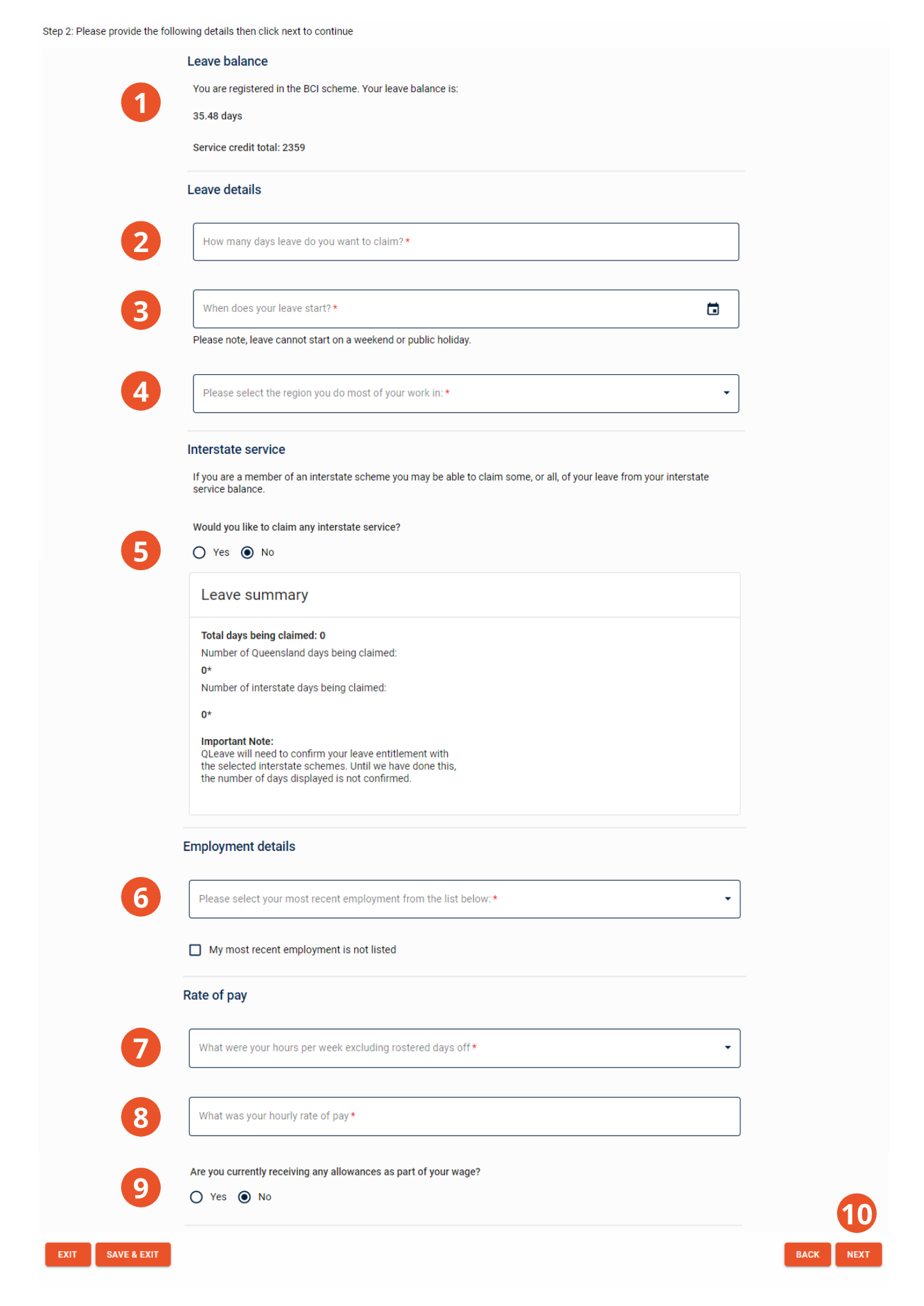 Steps to your online claim | QLeave