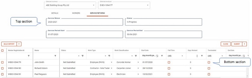 Steps to submit your worker service return | QLeave