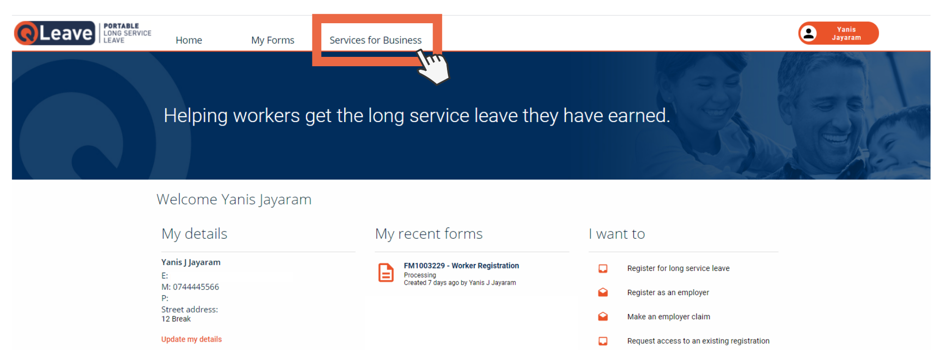 Steps to submit your worker service return | QLeave